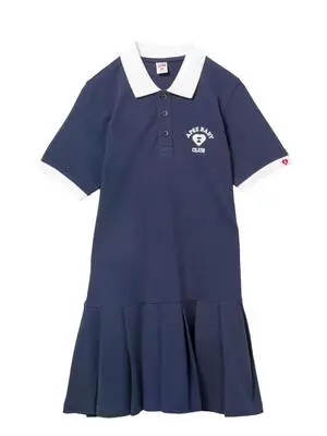 AAPE BY *A BATHING APE Pleated Skirt Polo Dress - Blue