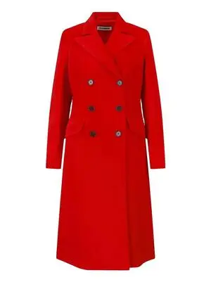 JIL SANDER Double-breasted Velvet Coat - Red