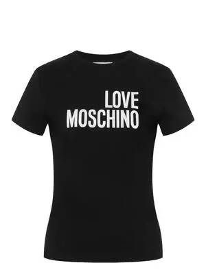 Moschino Printed Cotton Jersey T-shirt - Black