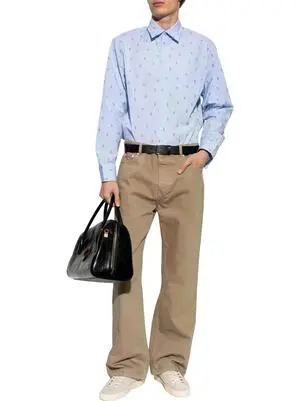 Paul Smith Rabbit-print Long-sleeve Shirt - Blue