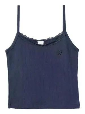 AAPE BY *A BATHING APE Lace-trim Ribbed Camisole - Blue