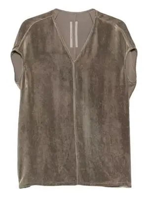 Rick Owens V-neck Blouse With Cap Sleeves - Neutrals