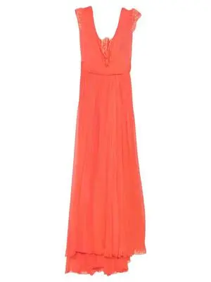RHEA COSTA Lace-trimmed Maxi Dress - Orange