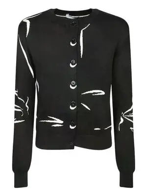 Moschino Scribble Print Cardigan - Black