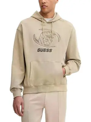 Guess Logo Print Hoodie - Neutrals