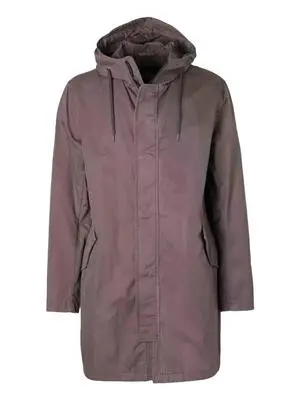 Herno Drawstring Hood Zip-up Coat - Purple