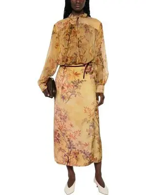 FORTE_FORTE Floral Print Ruffled Blouse - Neutrals