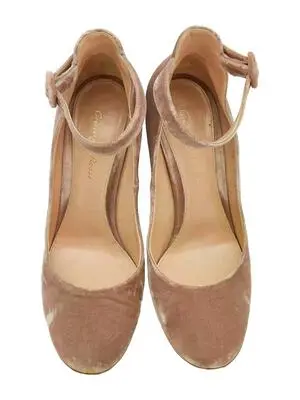 GIANVITO ROSSI Block Heel Ankle Strap Pumps - Neutrals
