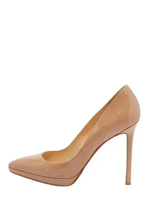 CHRISTIAN LOUBOUTIN Beige Leather Platform Stiletto Pumps - Neutrals