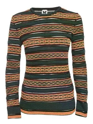 Missoni Patterned Knit Long Sleeve Top - Green