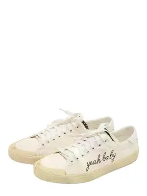 Saint Laurent Court Classic Embroidered Sneakers - Neutrals
