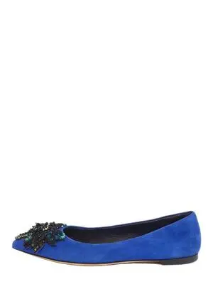 GIUSEPPE ZANOTTI Embellished Pointed-toe Flats - Blue