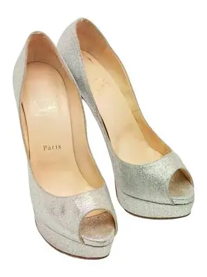 CHRISTIAN LOUBOUTIN Very Privé Peep-toe Pumps - Silver