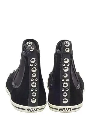 Marc Jacobs Suede Studded Chelsea Boots - Black