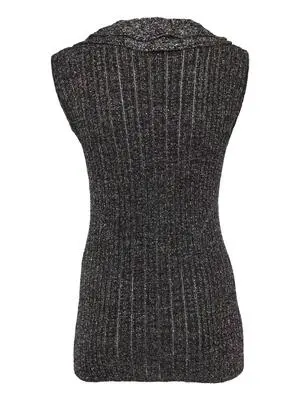 Just Cavalli Ruffled Lace-up Top - Grey
