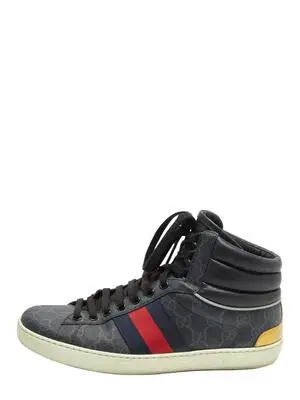 Gucci Ace Gg Canvas High-top Sneakers - Black