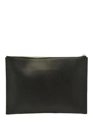 STELLA MCCARTNEY Stella McCartney Black Grained Texture Super Hero Clutch Bag