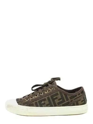 Fendi Ff Motif Canvas Sneakers - Brown