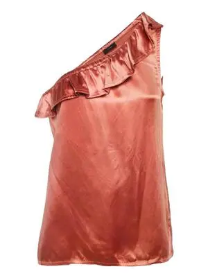 JOSEPH One-shoulder Ruffle Trim Top - Pink