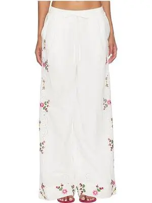 Essentiel Antwerp Janai Embroidered Wide Leg Trousers - Multi