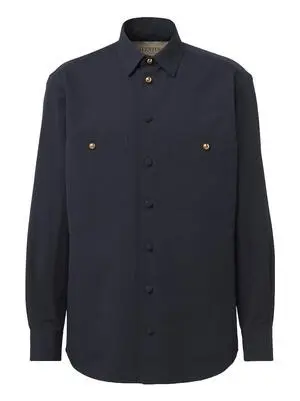Valentino Garavani Cotton And Silk Shirt - Blue