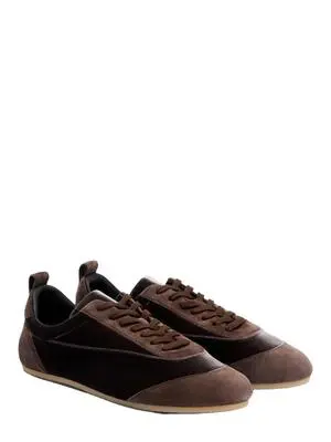 JIL SANDER Etage Velvet Sneakers - Brown