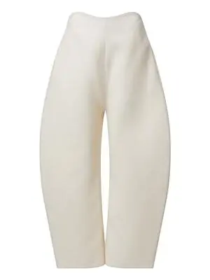 Alaïa Wool Crepe Barrel-leg Trousers - White