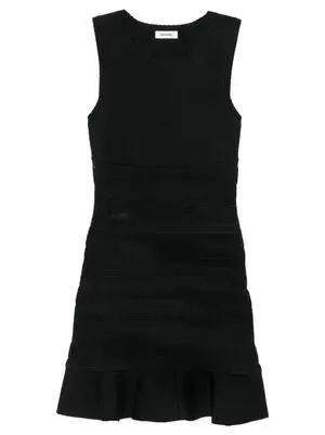 Sandro Sleeveless Knitted Mini Dress - Black