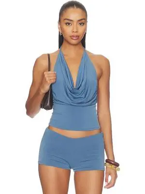 BELLA VENICE The Elsa Halterneck Top - Blue
