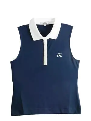 MALBON Malbon Golf Sleeveless Logo Polo Blue