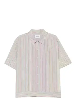 Nn07 Striped Short-sleeve Shirt - Grey