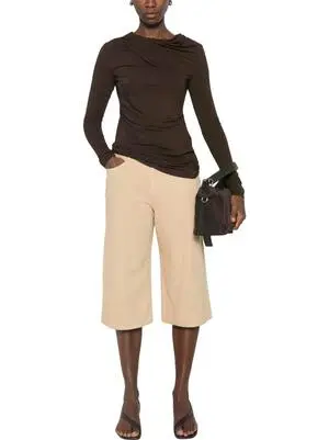 LEMAIRE Wide-leg Denim Culottes - Neutrals
