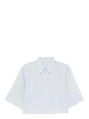 Helmut Lang Striped Cropped Shirt - Blue
