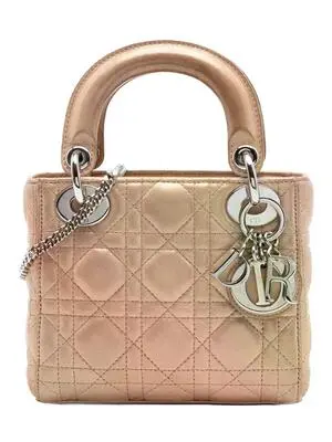 Dior Christian Dior Mini Lady Dior Satchel Gold