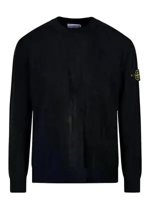 Stone Island Stone Island Crew Neck Long Sleeve Sweater With Logo Patch Blue