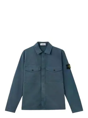 Stone Island 1200003 Logo-patch Overshirt - Blue