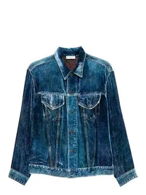 PIERRE-LOUIS MASCIA Kandox Velvet Effect Button-up Jacket - Blue
