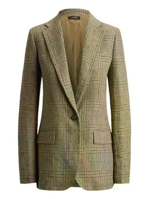 Ralph Lauren Glen Plaid Linen Blazer - Brown