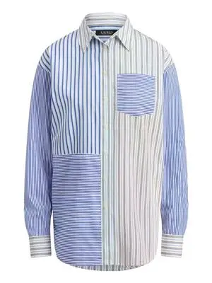 RALPH LAUREN Lauren Ralph Lauren Pattern-Blocked Striped Shirt