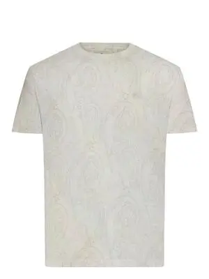 Etro Paisley-print Cotton T-shirt - Neutrals