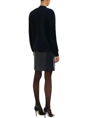 BLAZÉ MILANO Ribbed-knit Smiley-pocket Cardigan - Blue
