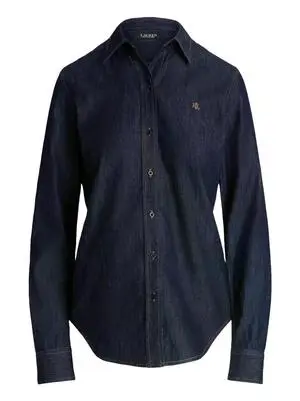 Ralph Lauren Denim Shirt With Embroidered Logo - Blue