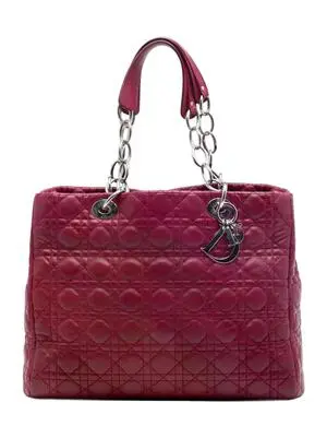 Dior Lambskin Cannage Lady Soft Shopping Tote Bag - Red