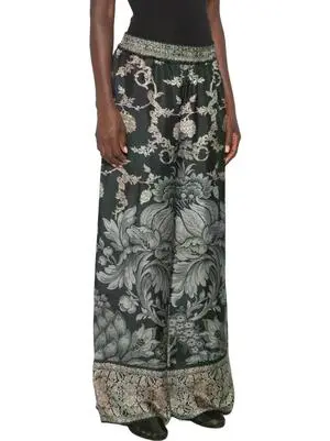 PIERRE-LOUIS MASCIA Pierre-Louis Mascia Baroque Print Wide-Leg Trousers Black