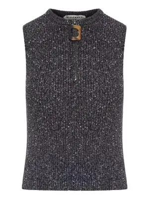 JW Anderson Ribbed-knit Zip-up Vest - Grey