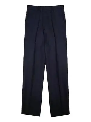 Tagliatore Pleated Linen Trousers - Blue