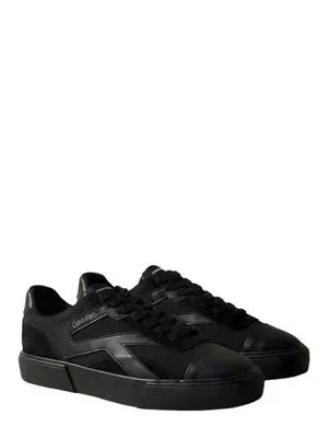 Calvin Klein Panelled Logo Detail Lace-up Sneakers - Black