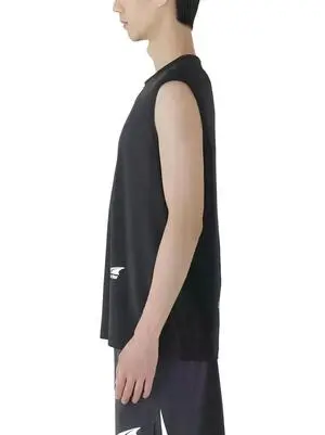 AND WANDER Logo Print Sleeveless T-shirt - Black