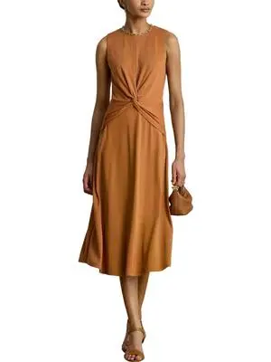 Ralph Lauren Twist-front A-line Midi Dress - Orange