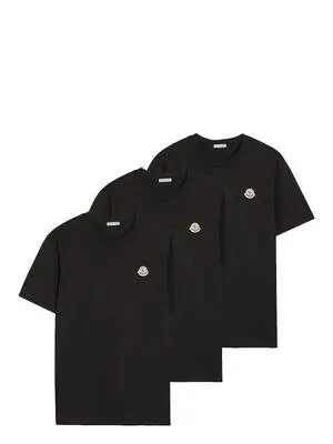 Moncler Logo Cotton T-shirt - Black